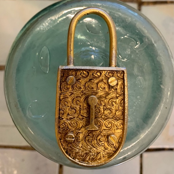 Vintage 60’s | Jewelry | Vintage 6s Lock Brooch With Figural Patterning ...